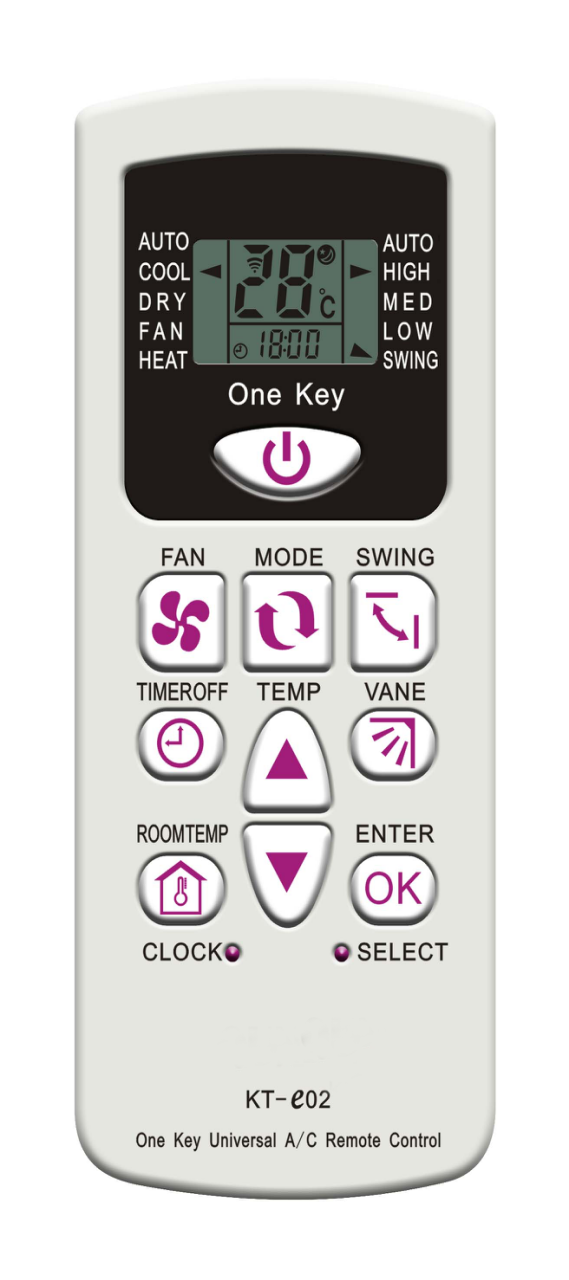 KT-E02 Universal AC Part Remote Controller - Buy universal remote ...